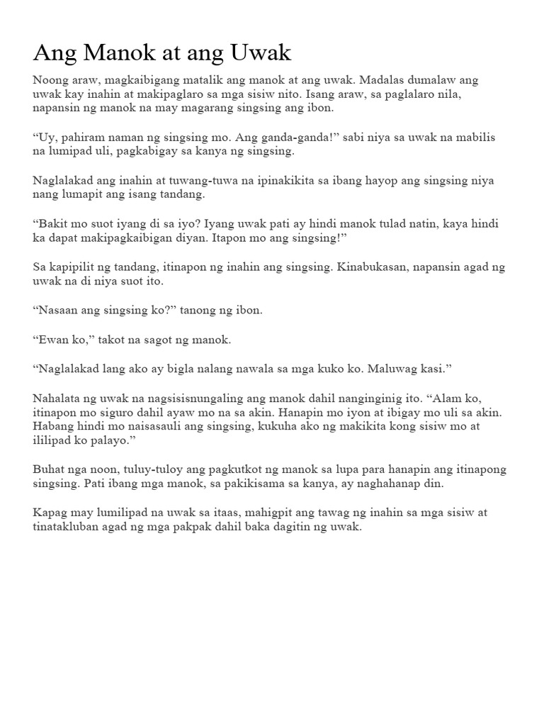 Kwentong Pabula | PDF