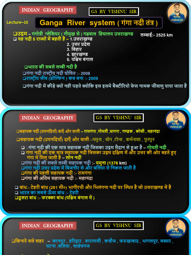 INDIAN GEOGRAPHY Lecture 16 Ganga River Tributary | PDF