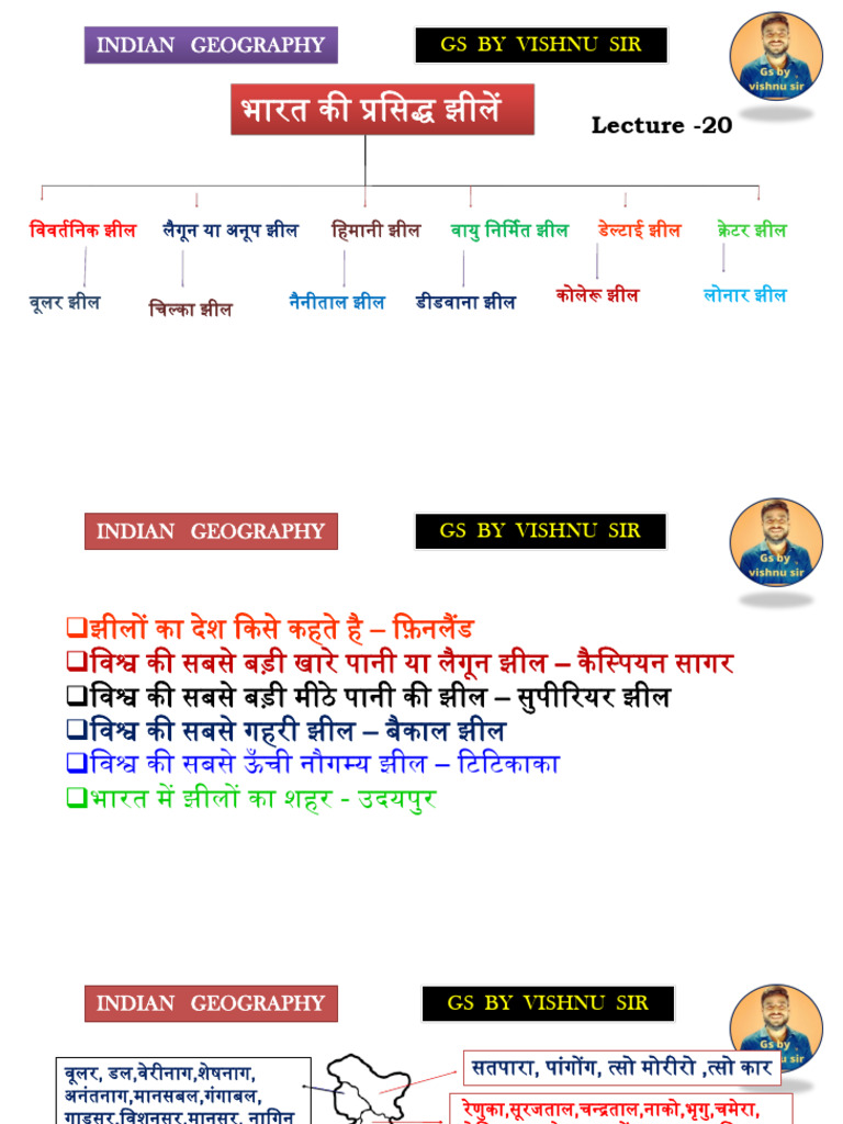 Indian Geography Lecture 20 Indian Lake (2) | PDF