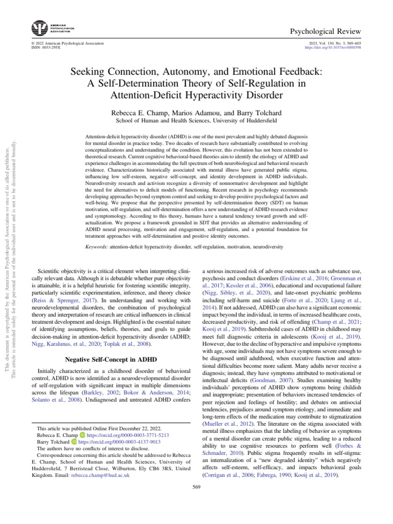 Seeking Connection, Autonomy, and Emotional Feedback | PDF | Attention ...