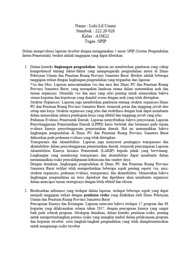 Tanggapan Lulu | PDF