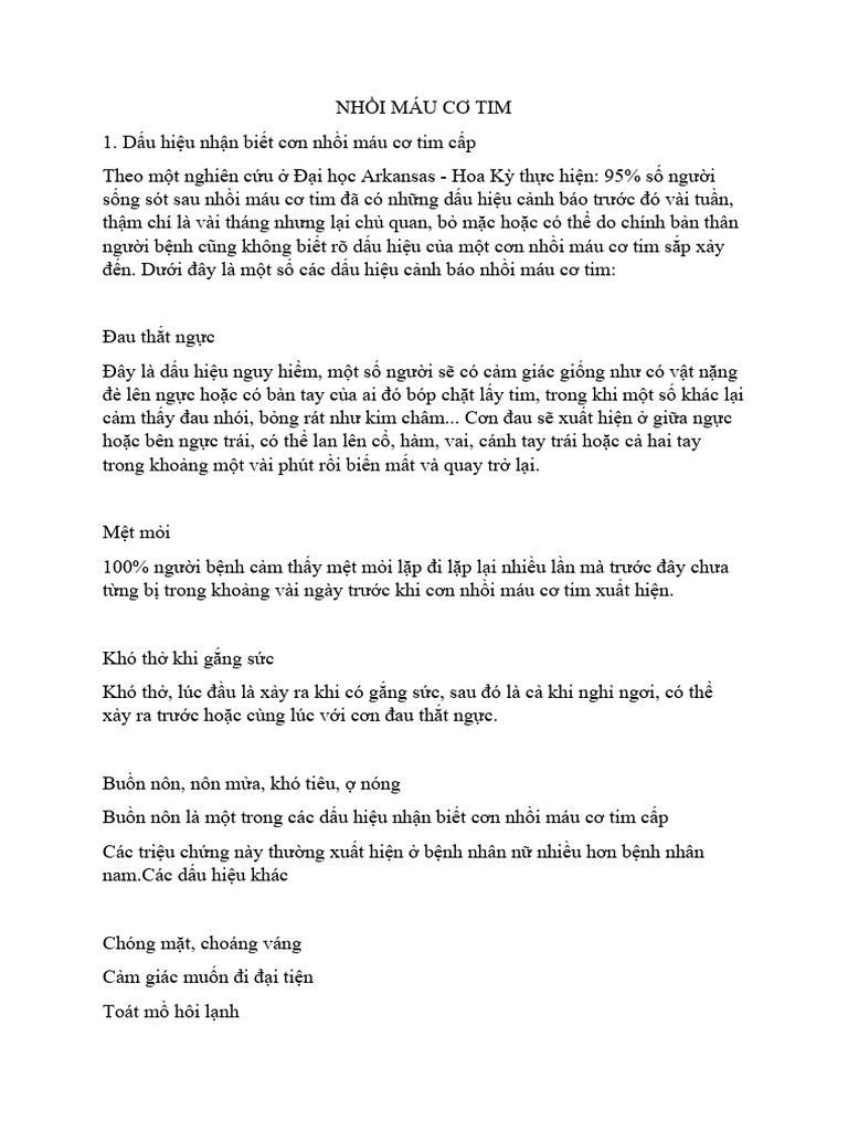 NH I Máu Cơ Tim | PDF