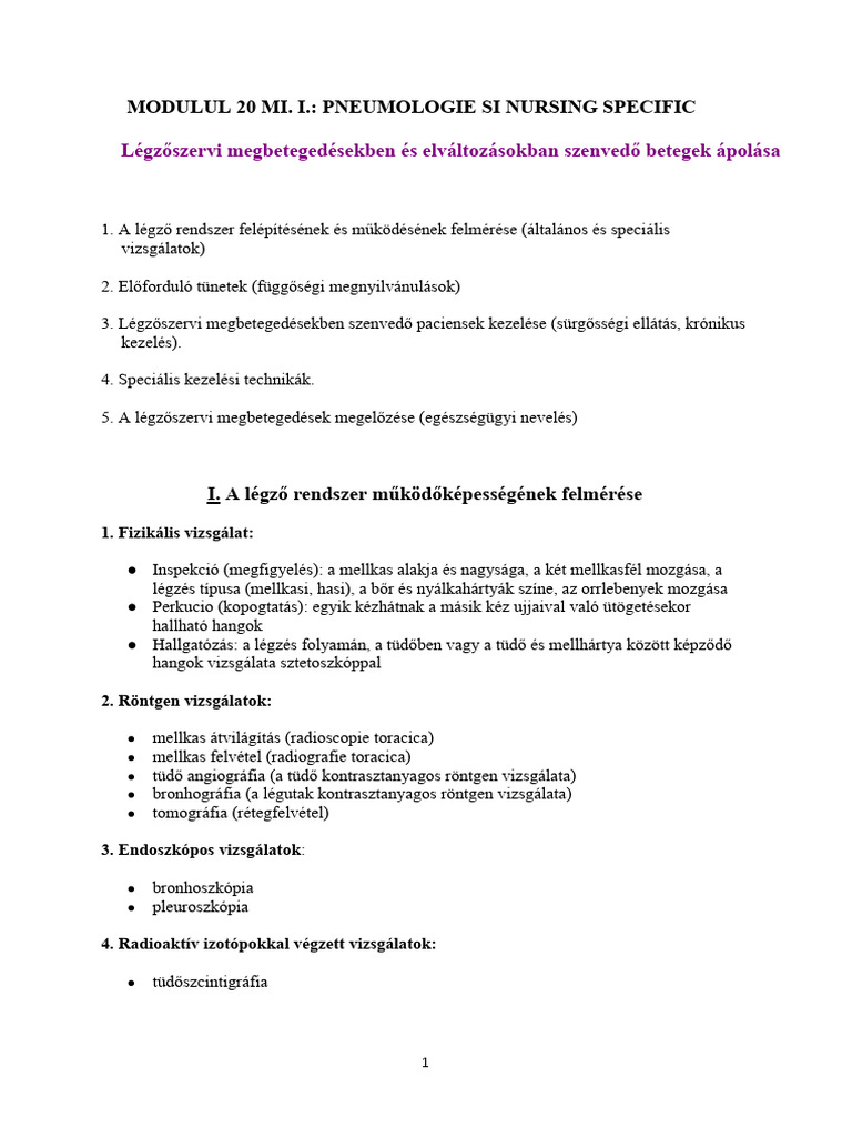 Modulul 20 - Pneumologie | PDF