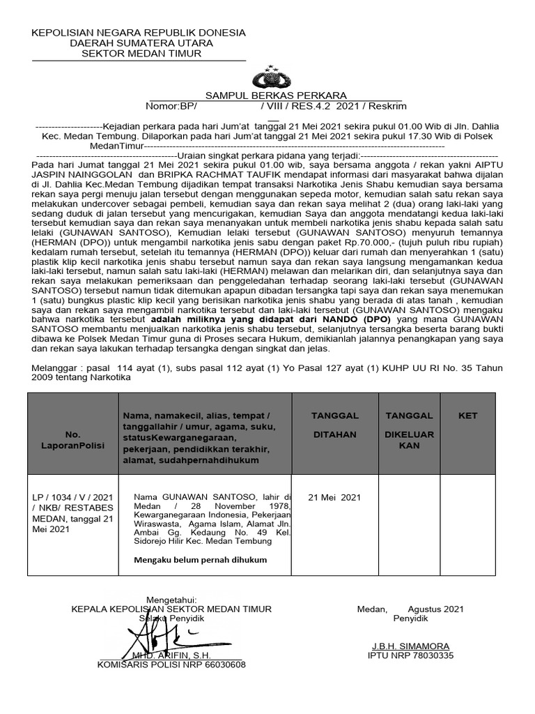 Sampul Berkas Perkara | PDF