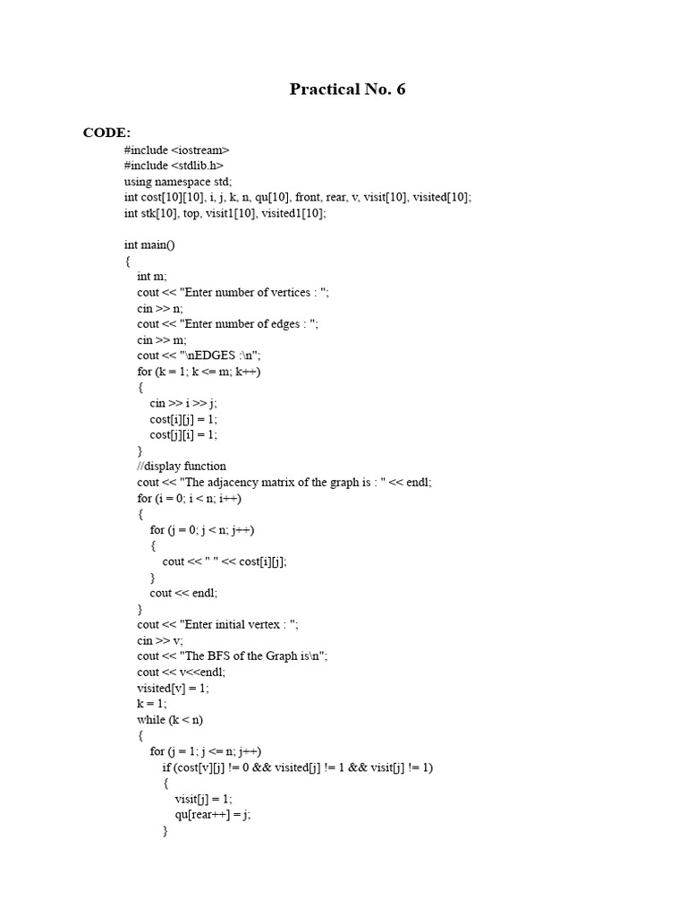 Practical No. 6 | PDF