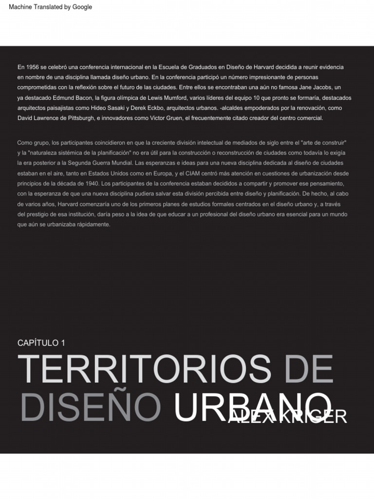 Alex Krieger - Territories of Urban Design | PDF | Diseño urbano ...