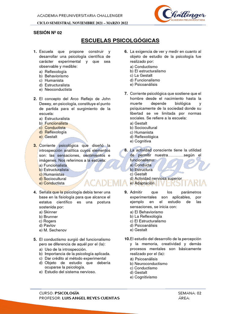 Sesión N°2 - Psicología | PDF | Sicología | Behaviorismo