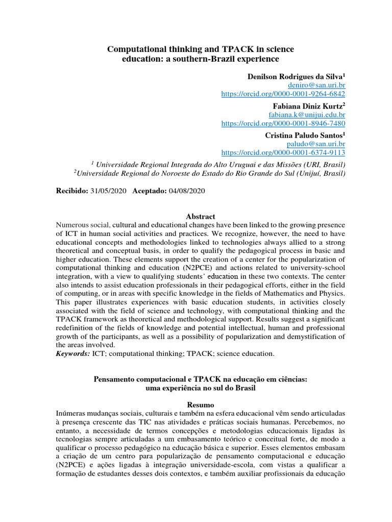 Science Ed: Computational Thinking | PDF | Thought | Educational Technology