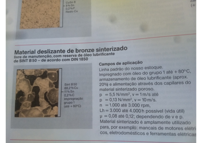 Bronze Sinterizado SINT-B50 | PDF