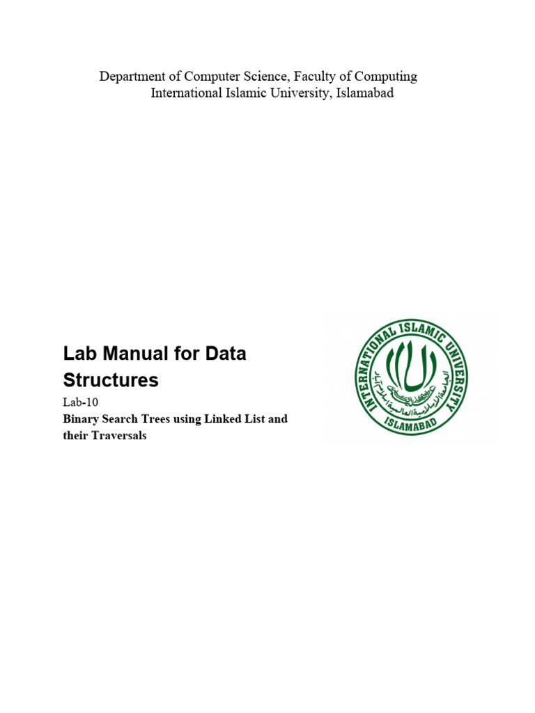 Binary Search Trees Lab Manual | PDF | Computing | Software Engineering