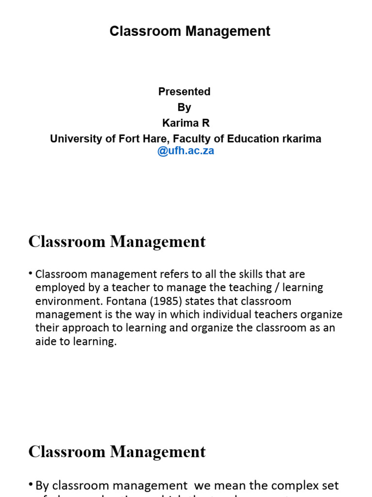 2024 ACM 411 Ensuring Effective Classroom Management by Managing Learner Discipline (Managerial ...