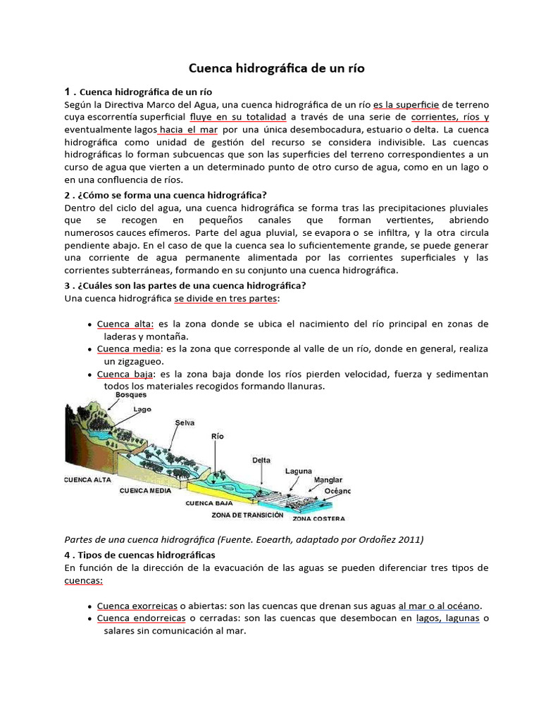 Cuenca Hidrográfica de Un Río-Semana 7 | PDF | Río | Cuenca de drenaje