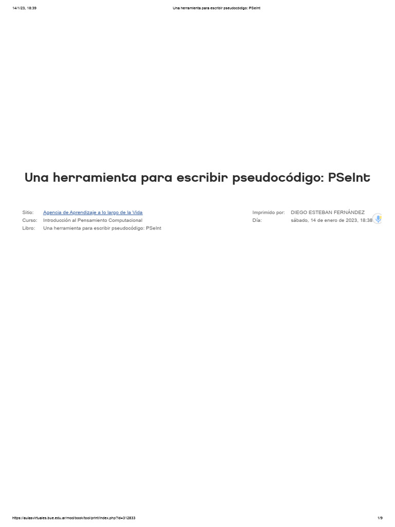 Guía Completa de PSeInt para Pseudocódigo | PDF | Programación de computadoras | Algoritmos