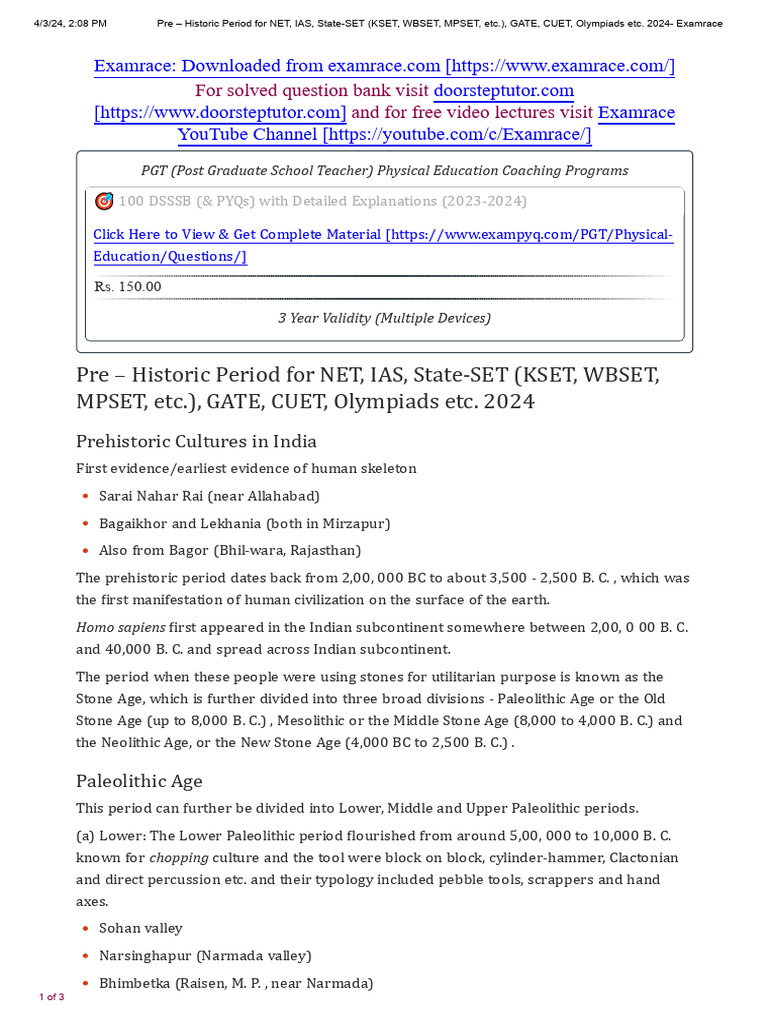 Prehistoric Cultures | PDF | Neolithic | Stone Age