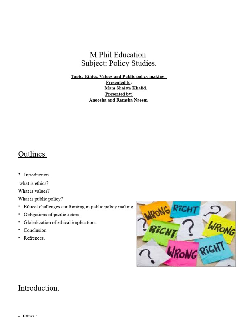 M.Phil Education Subject: Policy Studies | PDF | Policy | Rights