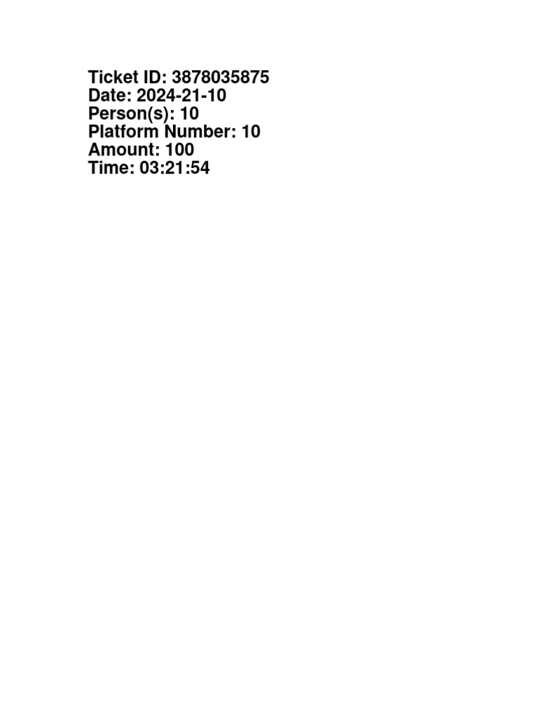 Ticket Summary for ID 3878035875 | PDF