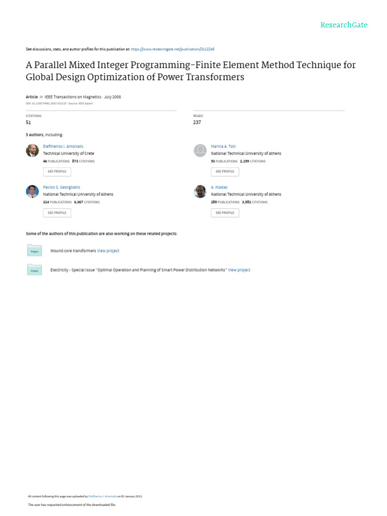 A Parallel Mixed Integer Programming Finite Element Method For Global Design Optimization Of
