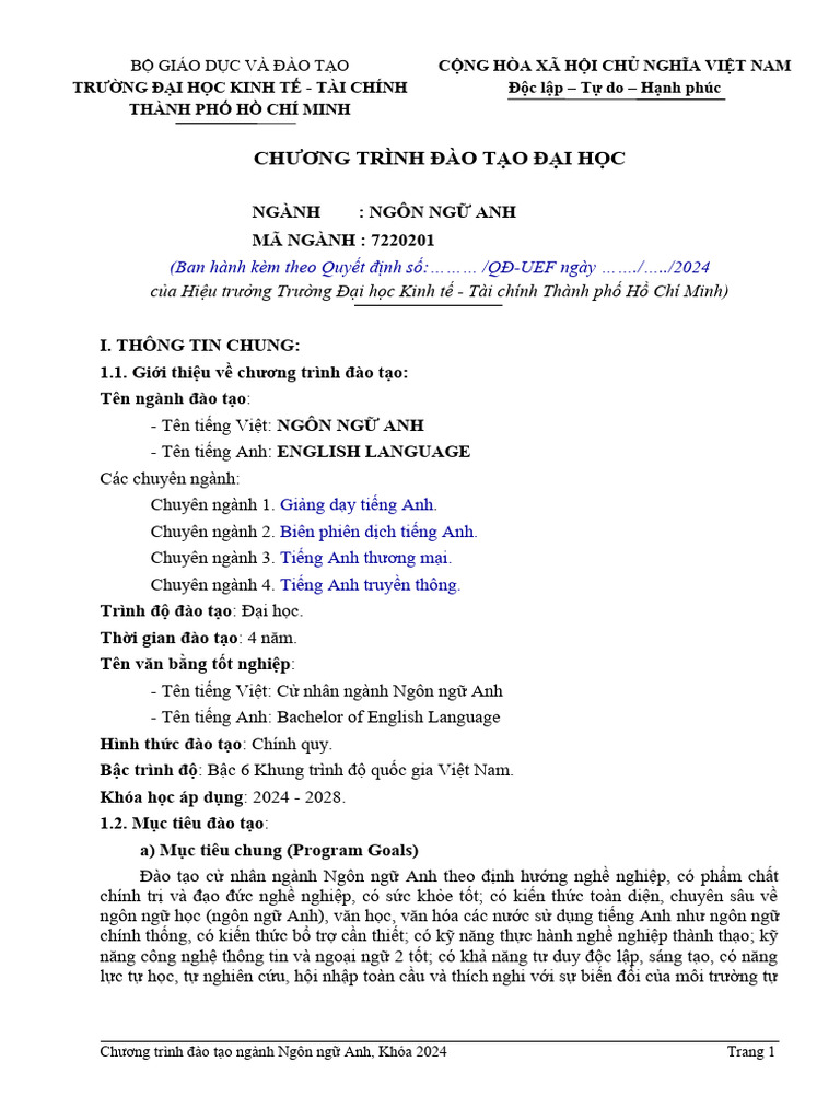 TA01.CTDT Ngon Ngu Anh 2024 | PDF