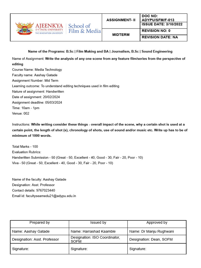 Mid Term Assignment_Media Technology | PDF