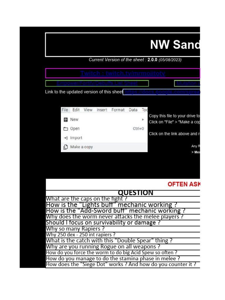 New World Sandworm Raid Guide | PDF