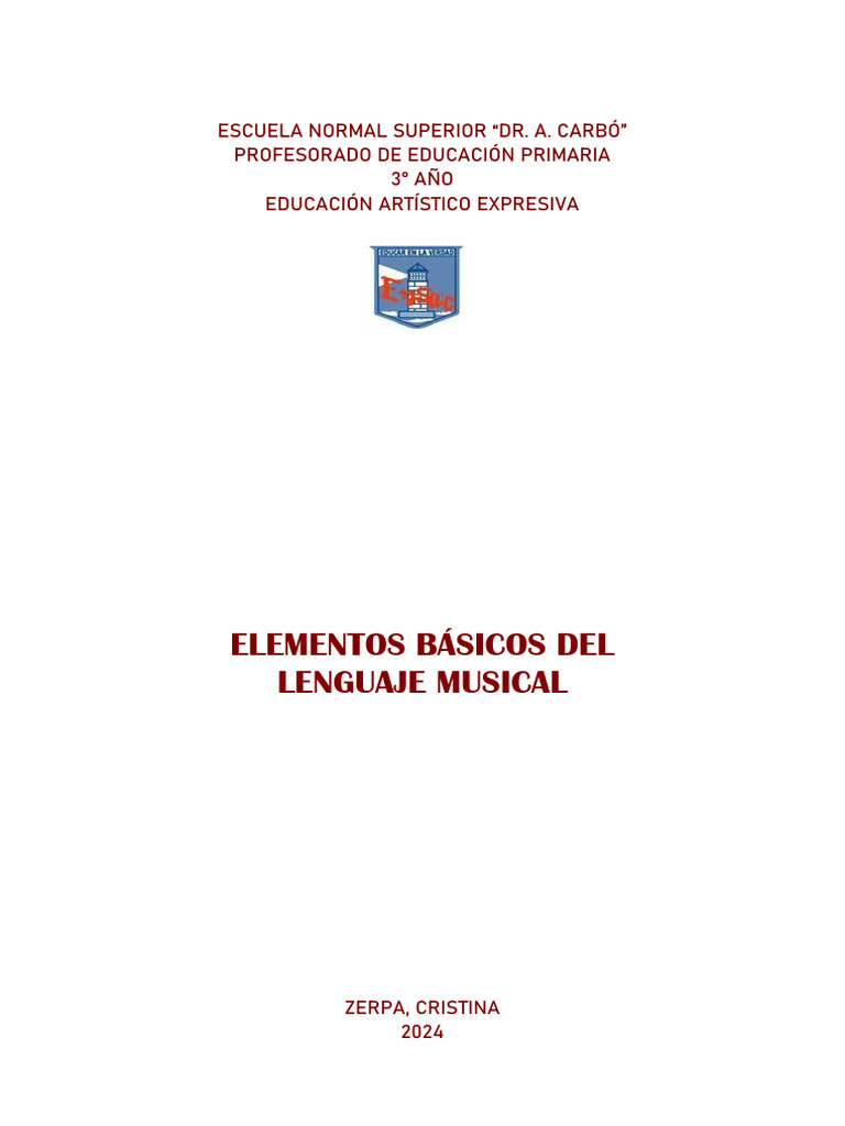Elementos Basicos Del Lenguaje Musical - Zerpa - Carbo | PDF | Ritmo | Clave
