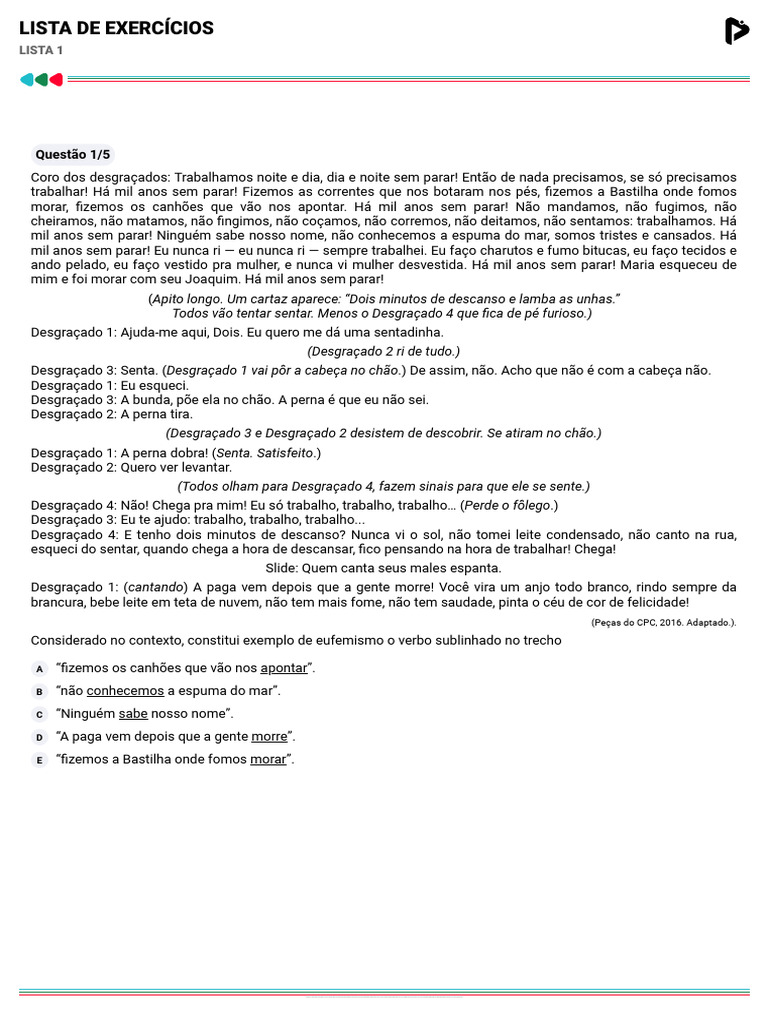 Minha-Lista-De-Exercicio-Lista 1 | PDF | Realidade | Amor