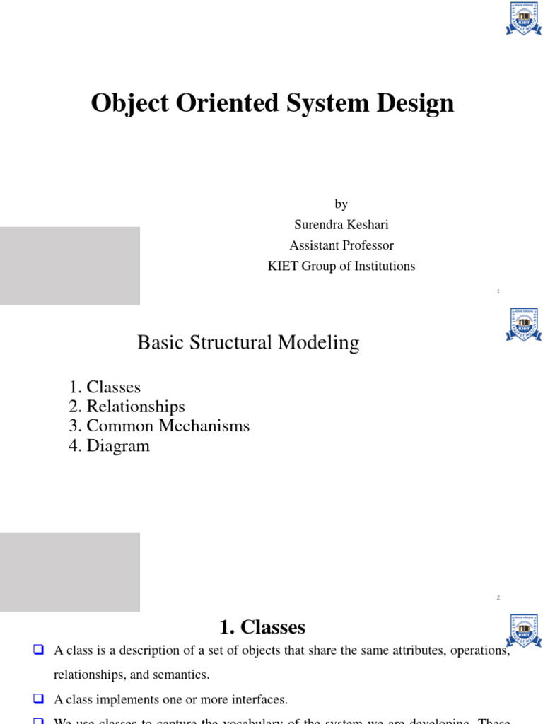 Unit-2.1 PPT Basic Structural Modeling | PDF | Class (Computer Programming) | Conceptual Model