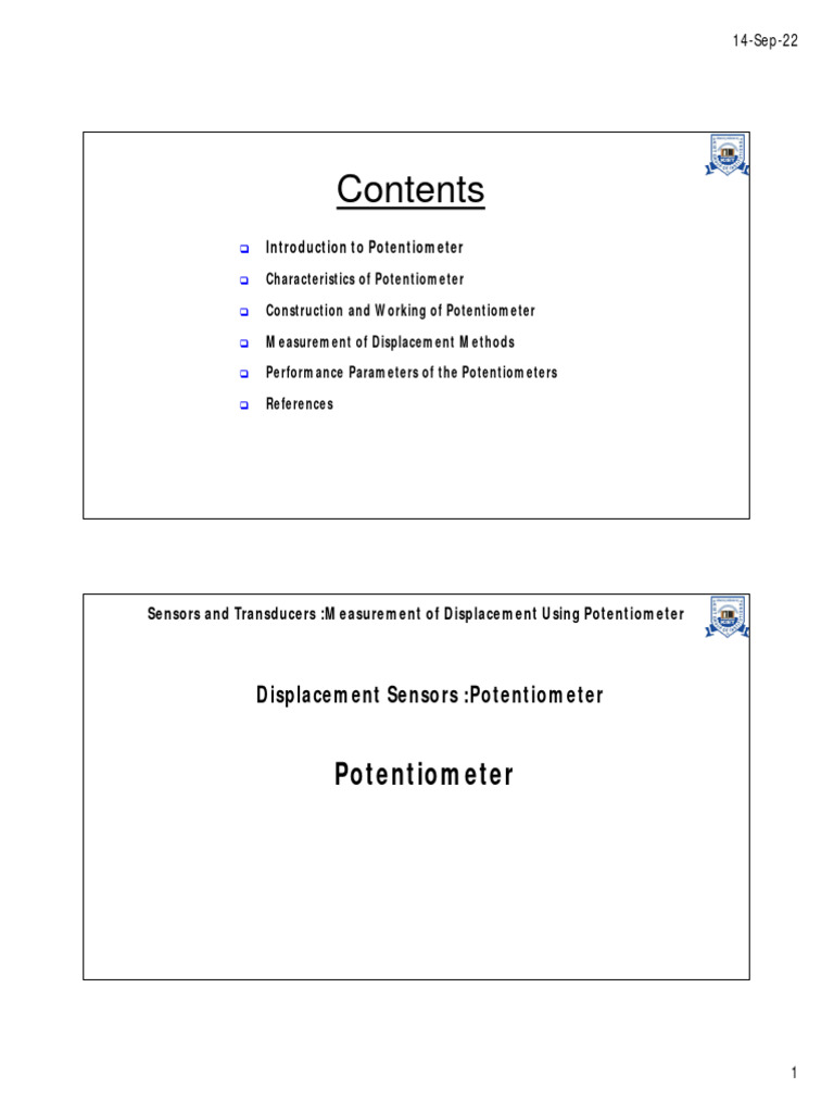 Sensors and Transducers Unit 1 - Measurement of Displacement Using ...