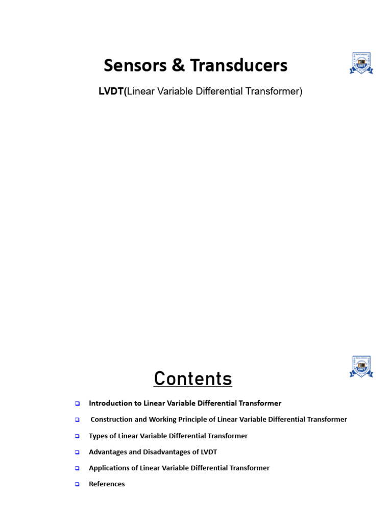 LVDT: Construction, Working, and Applications | PDF | Transformer ...