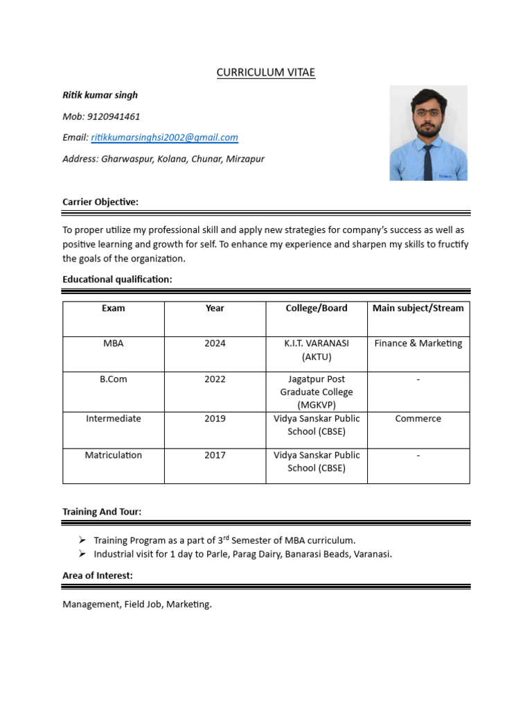 Ritik Resume | Download Free PDF | Cognition | Learning