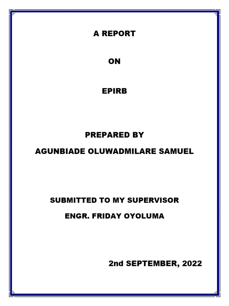 Report On EPIRB | PDF | Information And Communications Technology | Radio