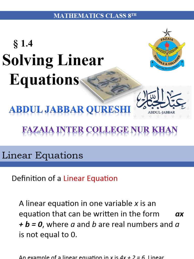 Solution Linear Equation | Download Free PDF | Equations | Algebra