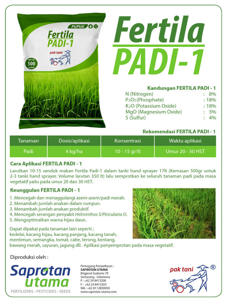 Brosur Fertila Padi New | PDF