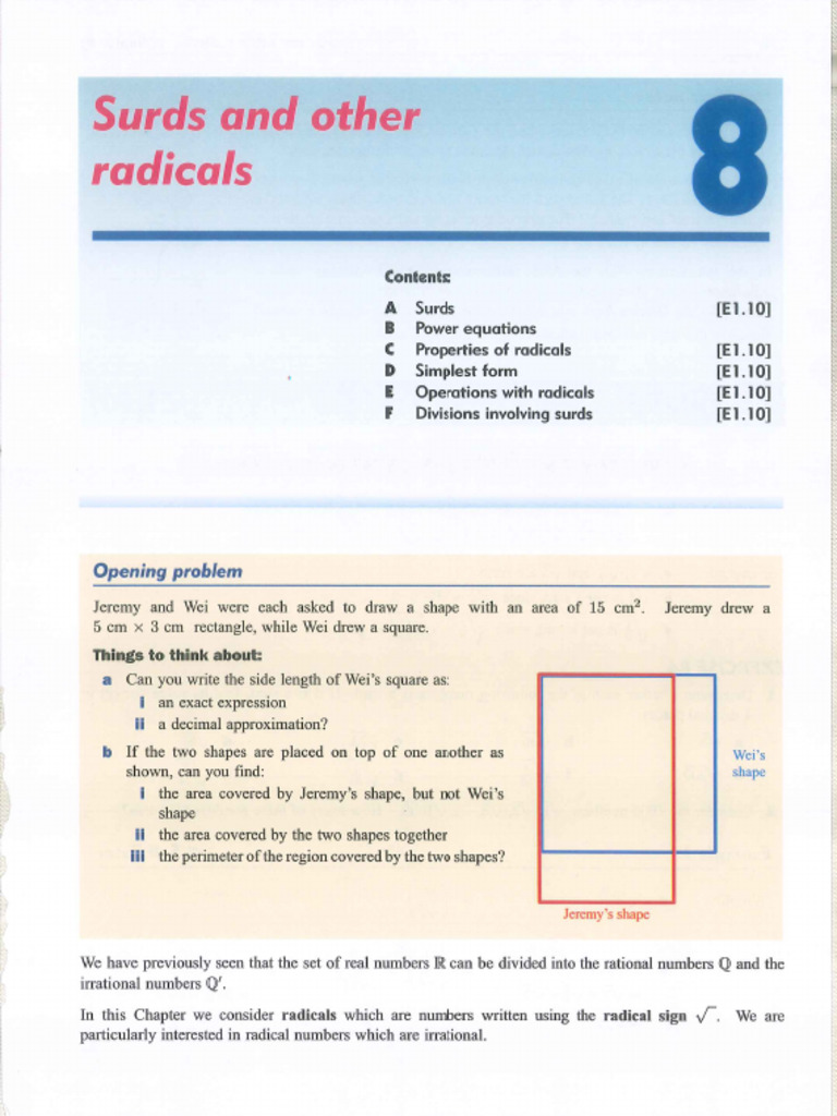 8) Surds and Other Radicals | PDF