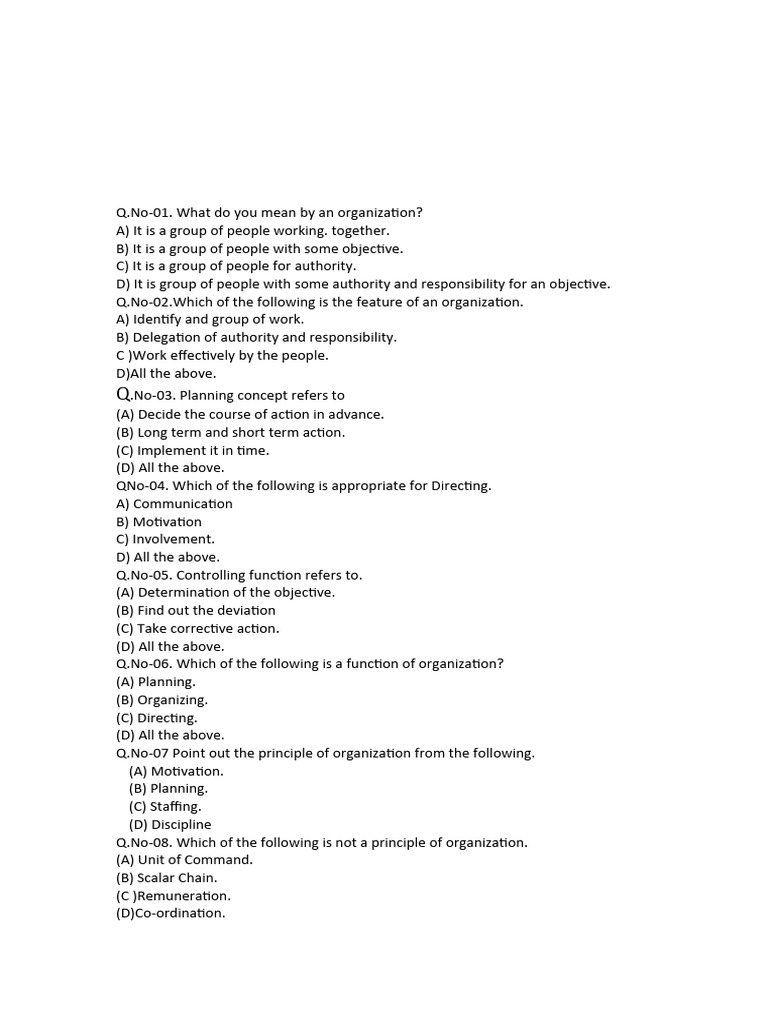 Quiz Test Organisational Behaviour | PDF | Career & Growth