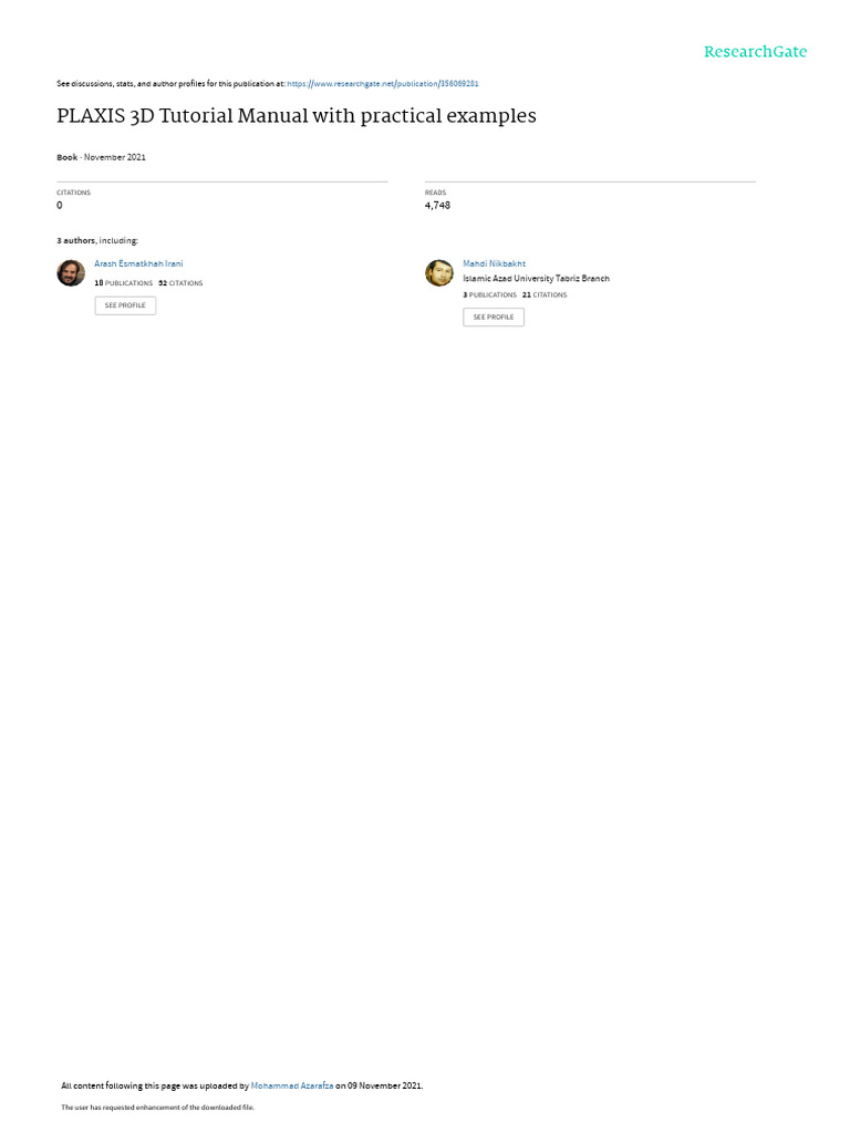 Plaxis 3d | PDF