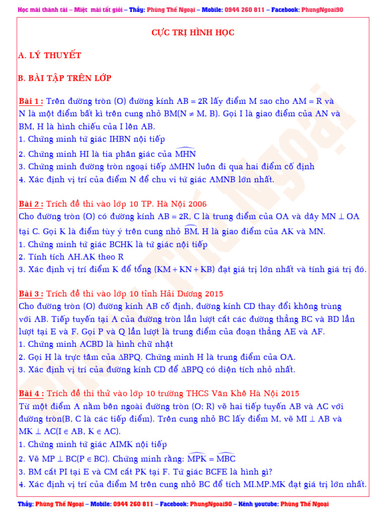 CUC TRI HINH HOC | PDF