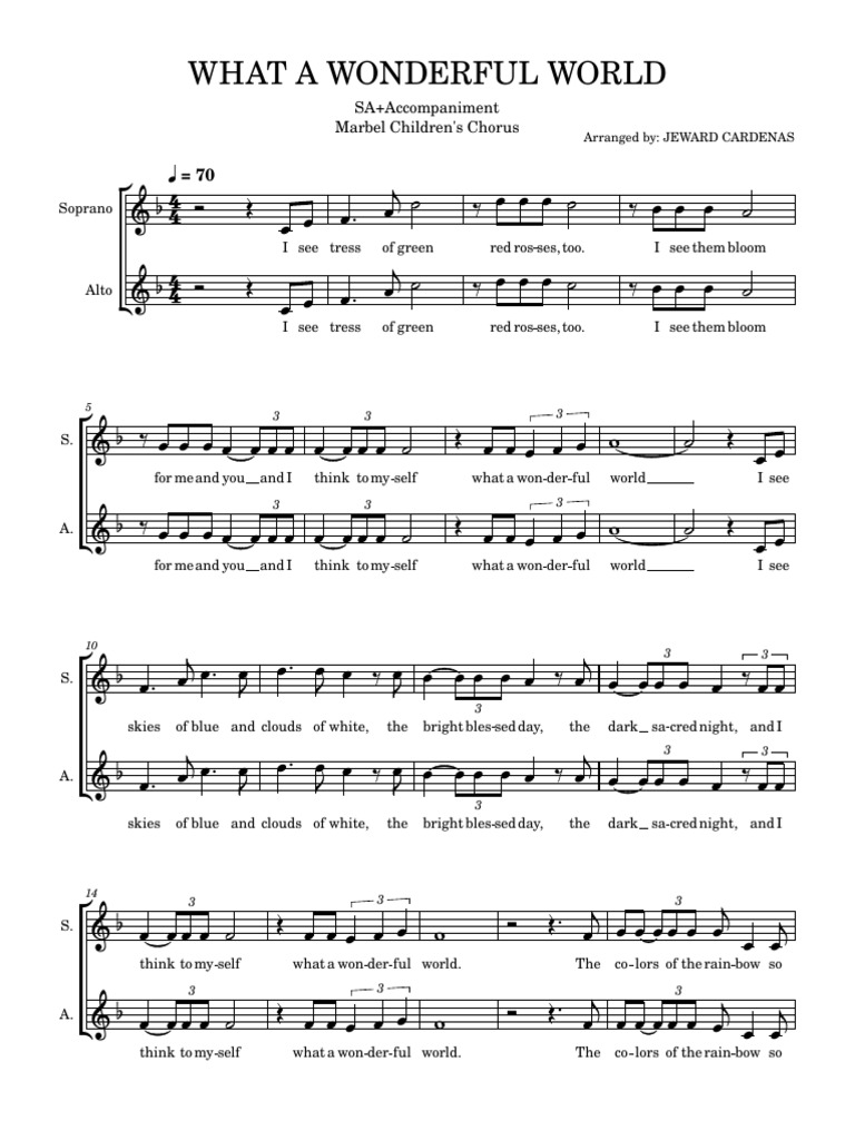 "What a Wonderful World Arrangement" | PDF