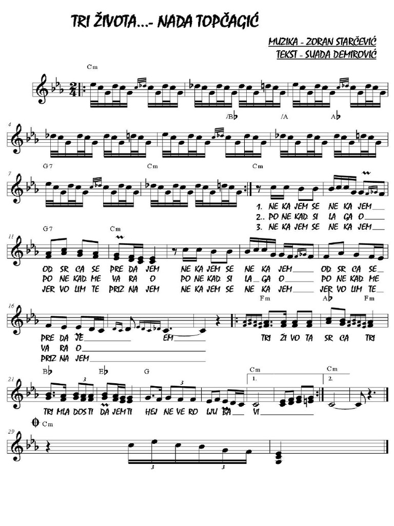 Nada Topcagic - Tri Zivota, Srca Tri | PDF