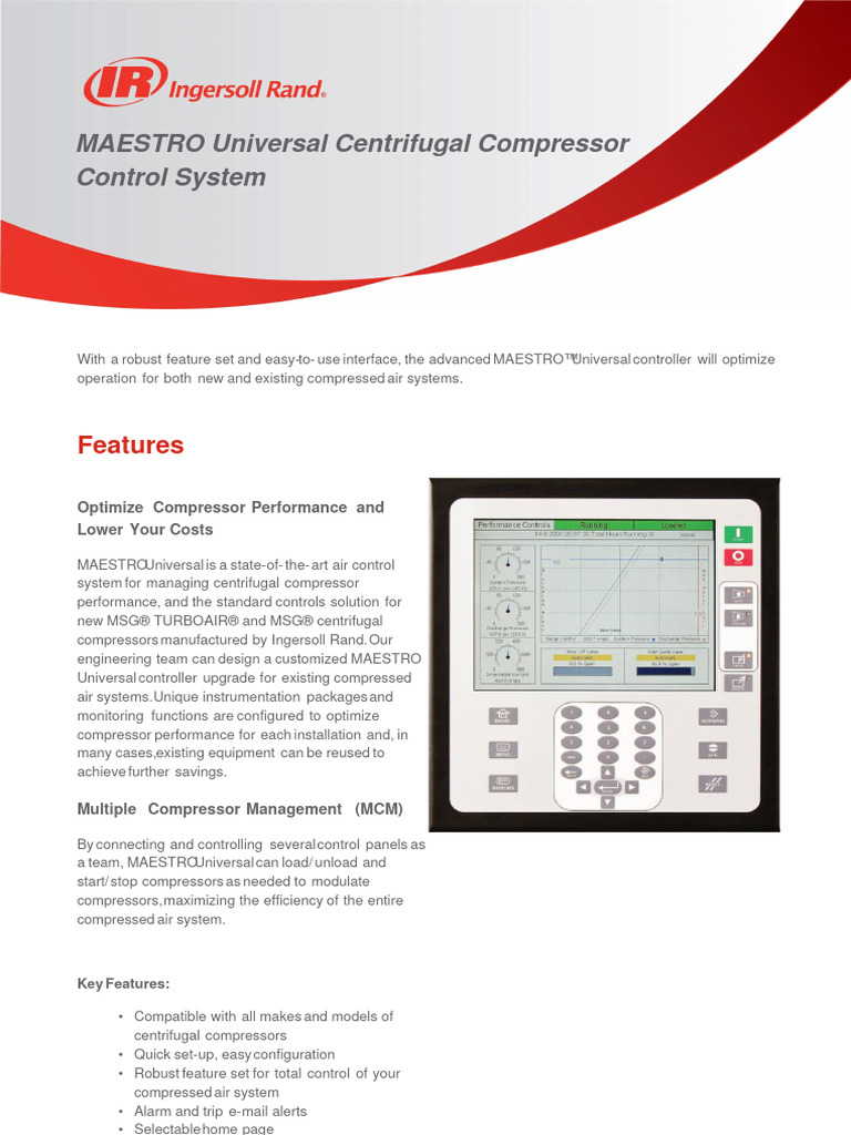 MAESTRO Universal Centrifugal Compressor Control System en | PDF