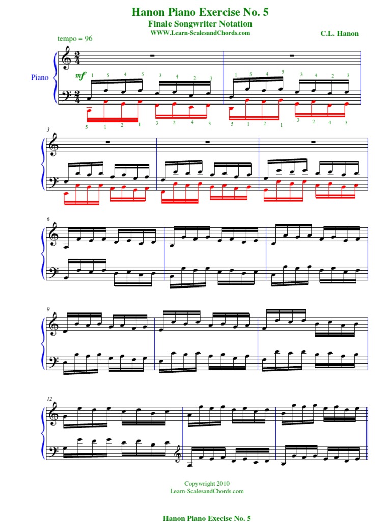 Hanon No. 5 | PDF