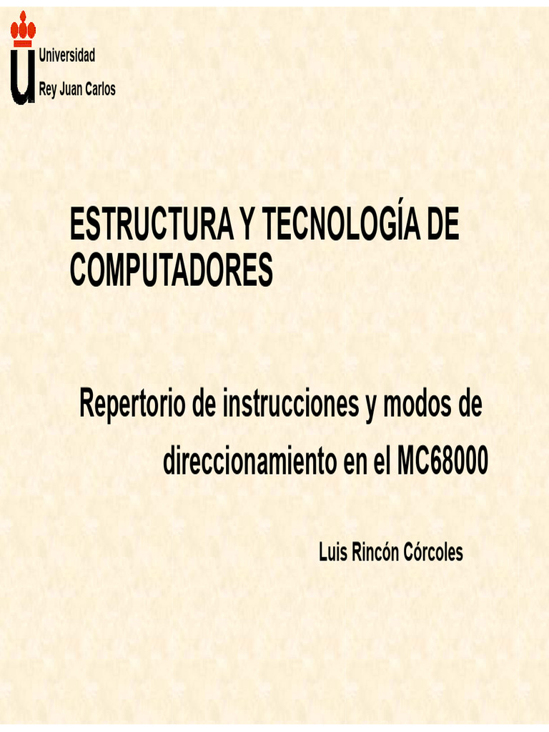 Modos de Dirección y Instrucciones MC68000 | PDF | Poco | Datos de computadora