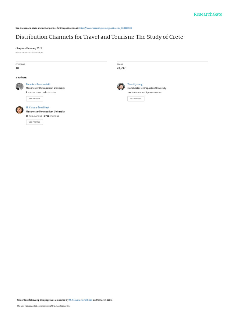 Distribution Channels For Travel and Tourism | PDF | Tourism | Social Media