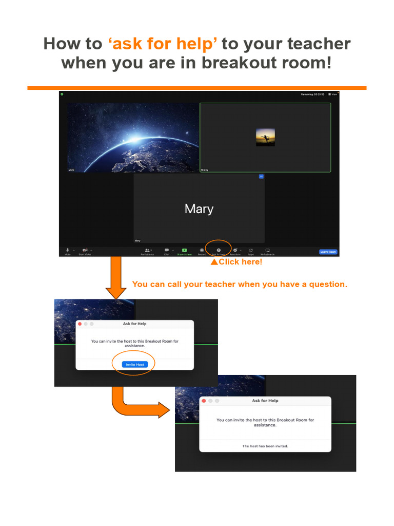 Asking Your Teacher for Help in Breakout Rooms | PDF