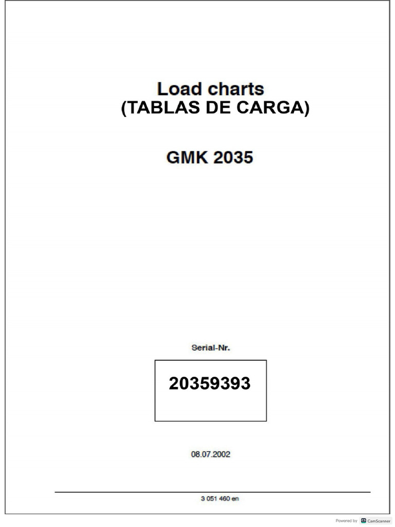 Tabla Carga GMK 2035 Español | PDF