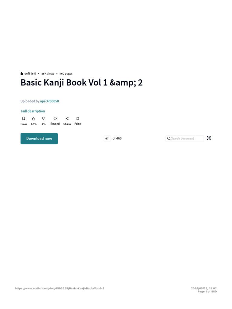 Basic Kanji Book Vol 1 & 2 - PDF | PDF | Computing | Software