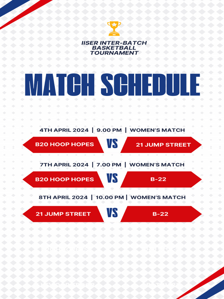Women's Match Schedule | PDF