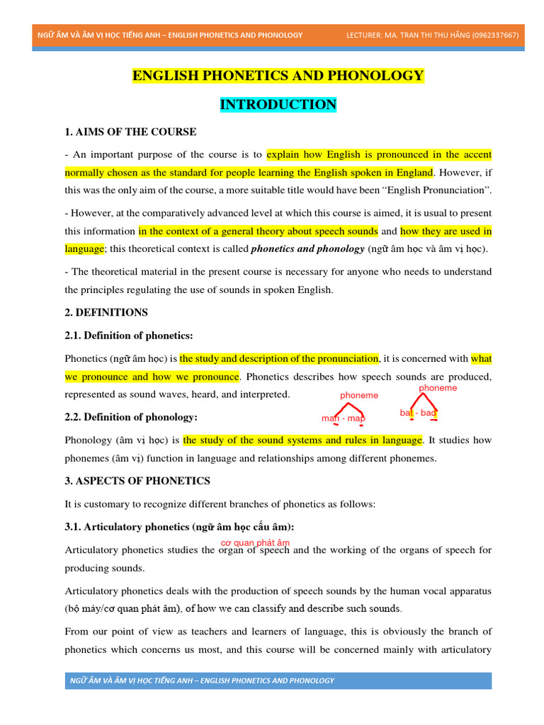 Unit 1-Introduction - English Phonetic and Phonology | PDF | Phonetics ...