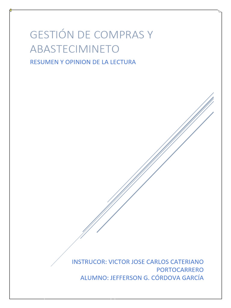 Gestion de Compras y Abastecimiento | PDF | Business | Calidad (comercial)