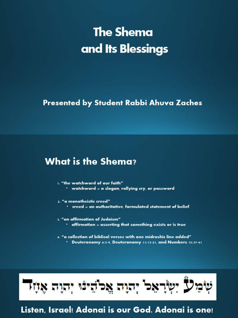 What Is The Shema 1 The Watchword of Our Faith Watchword A Slogan | PDF ...